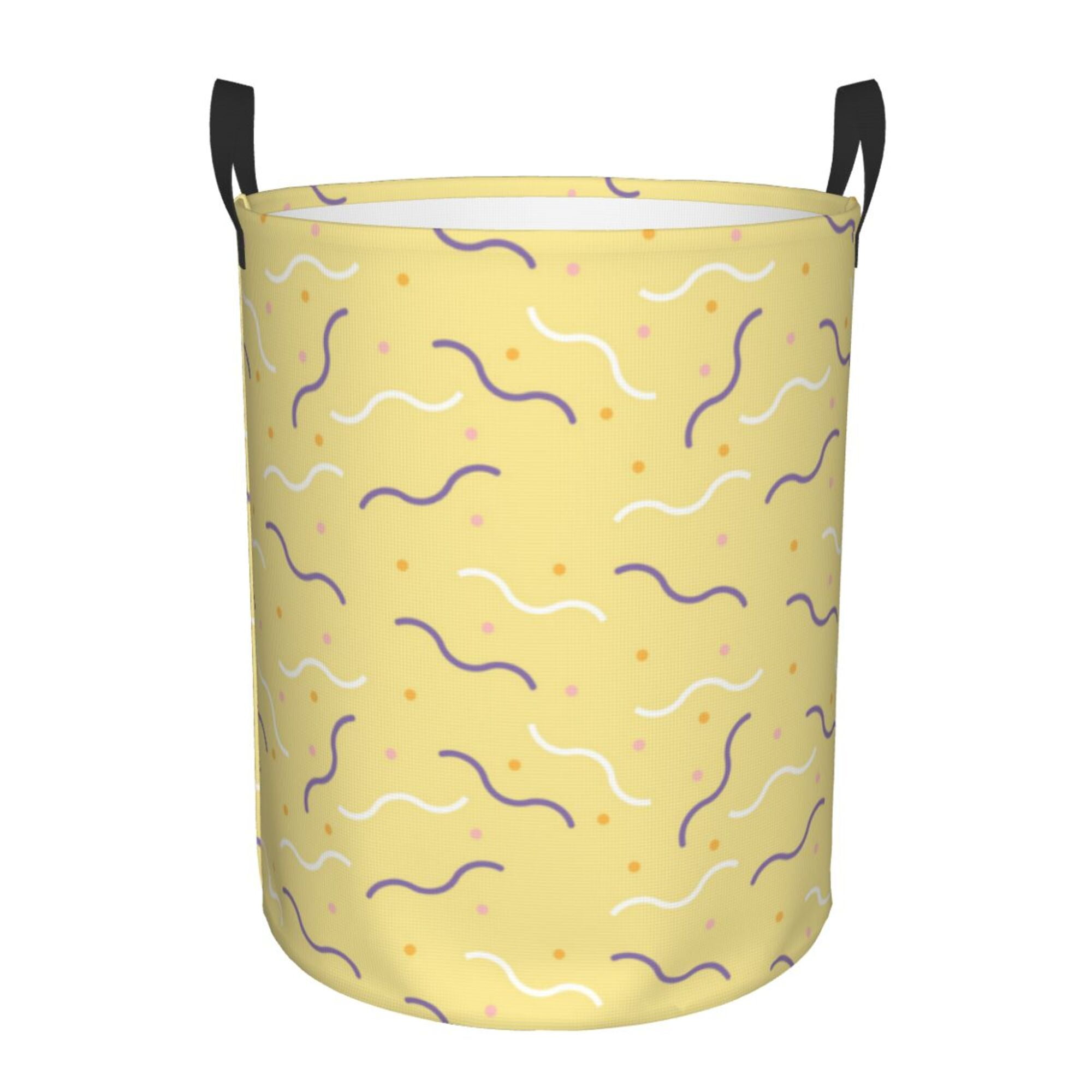 TEQUAN Waterproof Laundry Hampers, Yellow Memphis Style Elements ...