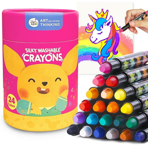 Jar Melo 24 Colors Jumbo Crayons for Toddlers, Twistable Crayons Non ...