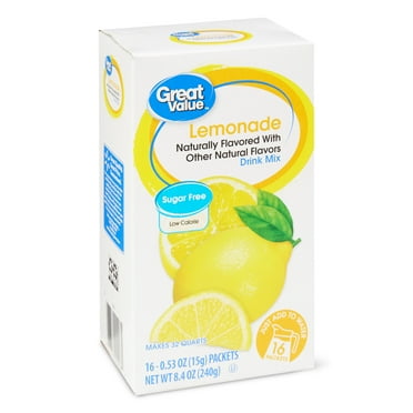 Great Value Sugar-Free Lemonade Drink Mix, 0.14 Oz., 10 Count - Walmart.com