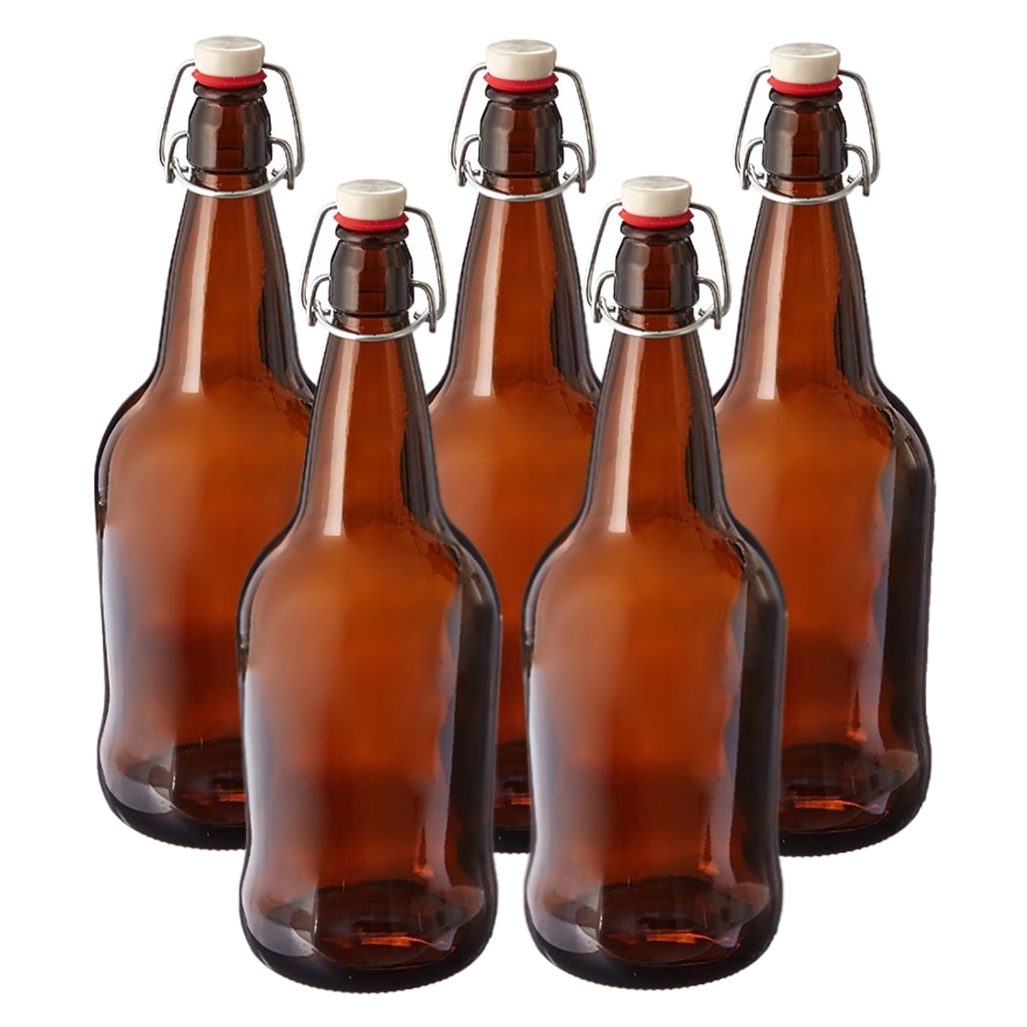 5 X 32 oz. Amber EZ Cap Kombucha Bottle - Walmart.com