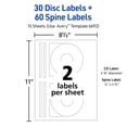 Avery Matte White CD Labels for Laser Printers, 30/Pack with CD/DVD ...