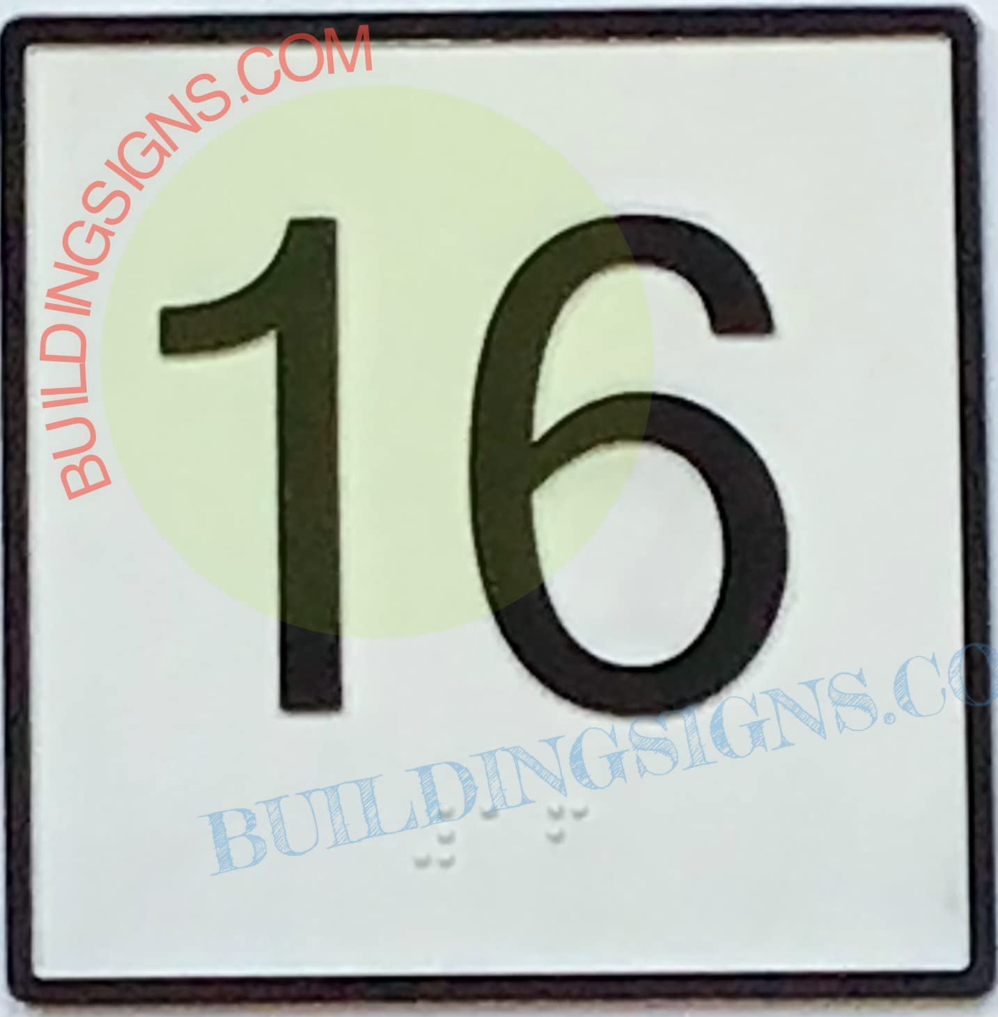 Elevator Floor Number 16 Sign- Elevator JAMB Plate Floor 16 Sign (White ...