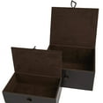 DecMode Handmade Storage Dark Brown Leather Decorative Box with Leather ...