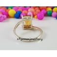 AFGEMSNJEWELLERY Emerald Cut Yellow Topaz Ring 925 Sterling Silver ...