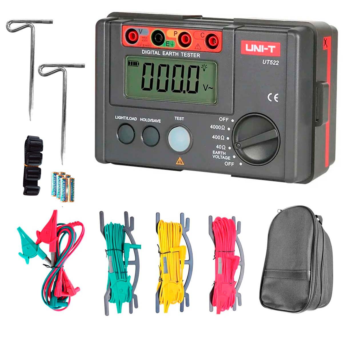 Medidor de Resistencia de Tierra UNI-T UT522 Terrometro 0-4000ohm ...