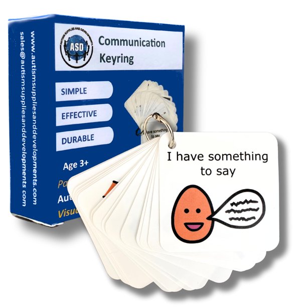 Communication Cards Lanyard Nonverbal Autism - Visual Schedule for Kids ...