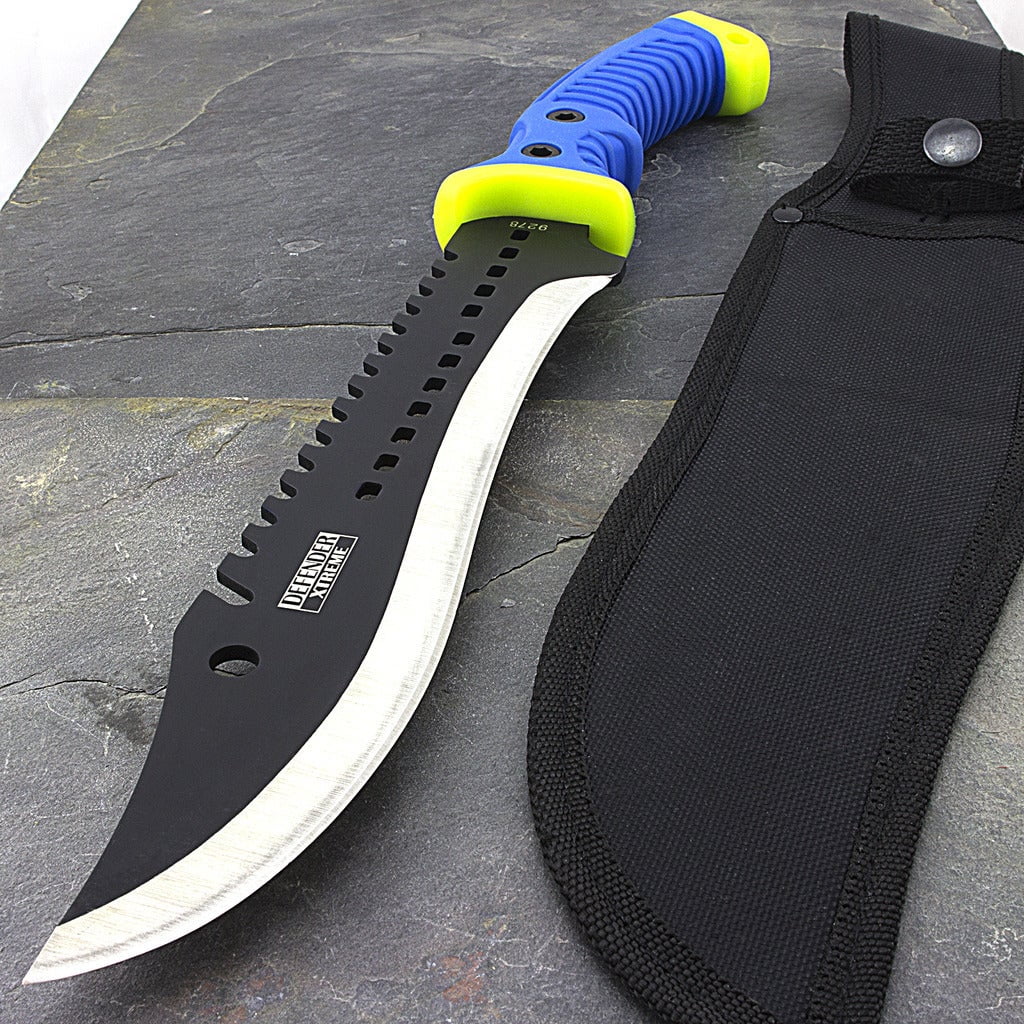 Defender 16" Full Tang Blue Fixed Blade Machete - Walmart.com