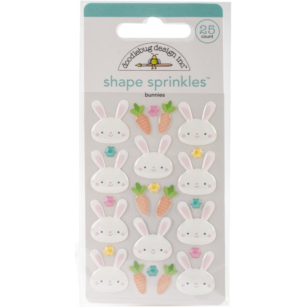 Doodlebug Sprinkles Adhesive Glossy Enamel Shapes - Easter E x press Bunnies - Walmart.com
