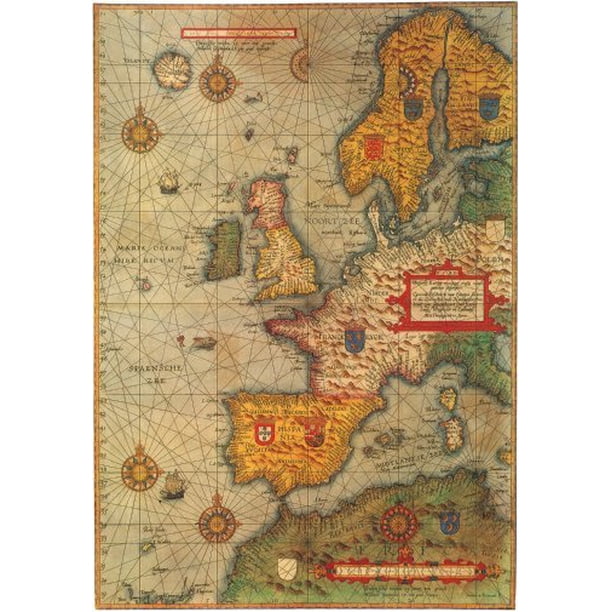 Antique Maps Poster #7 16in x 24in Poster Multi-Color Square Adults ...