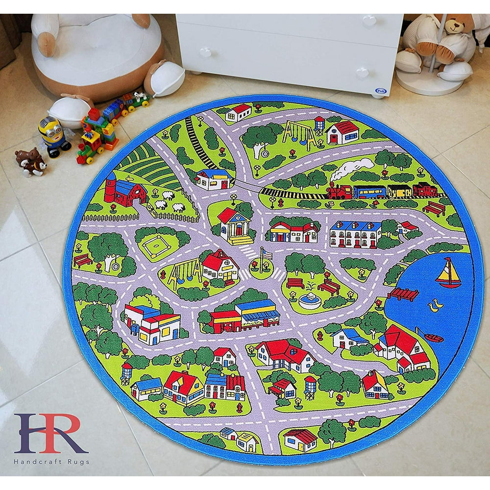 Kids Car Road Rugs City Map Play mat for Classroom/Baby Room Non-Slip ...