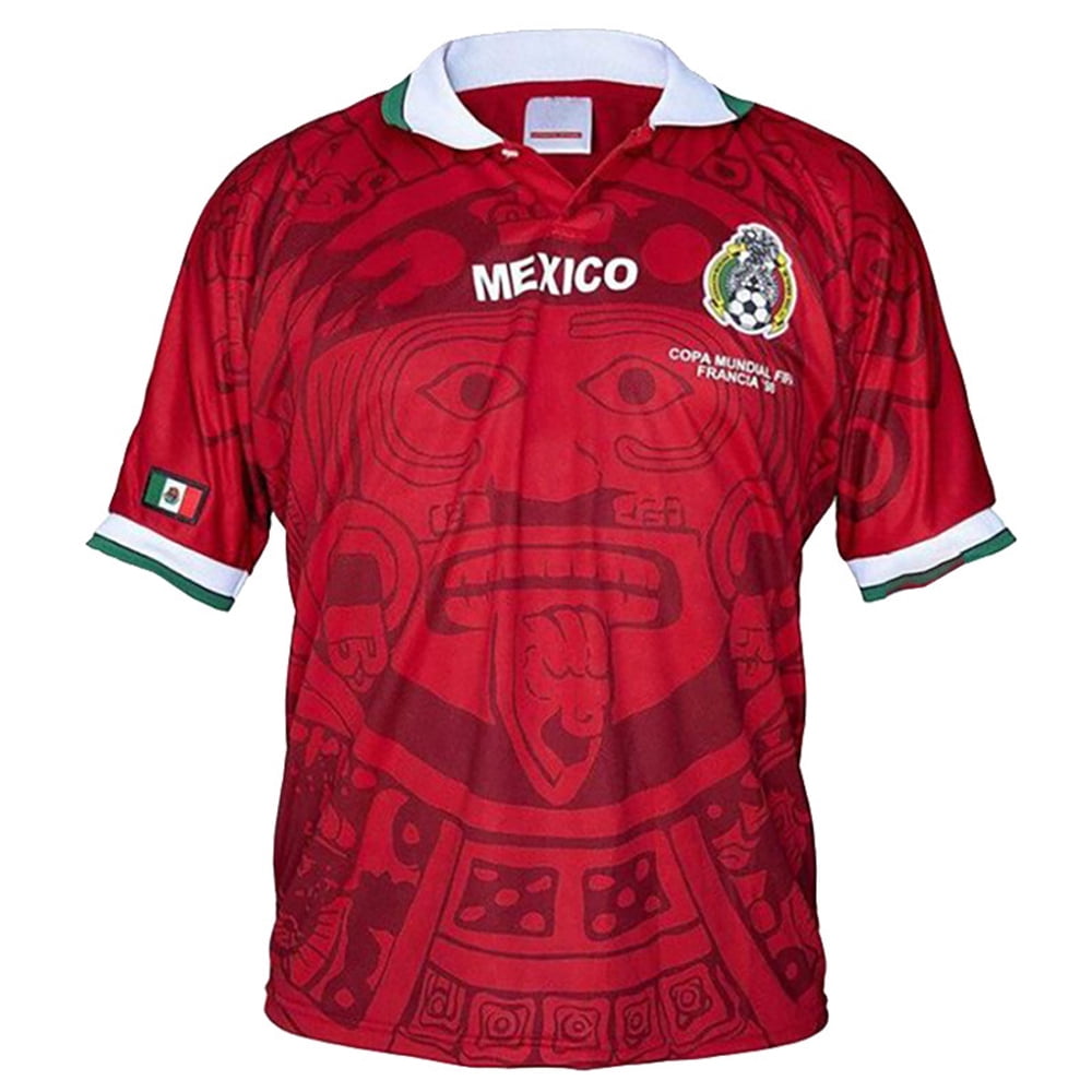 98 México camiseta retro portero uniforme de fútbol rojo uniforme de ...