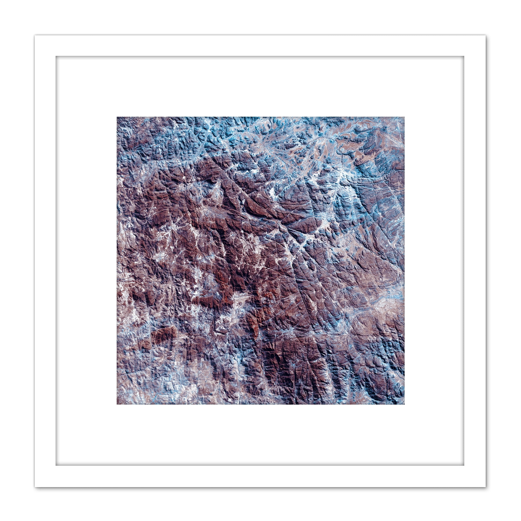 Abstract Mountains Texture 8X8 Inch Square Wooden Framed Wall Art Print ...