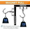 6 Packs Magnetic Hooks,170 Lb Heavy Duty Neodymium Magnets for ...