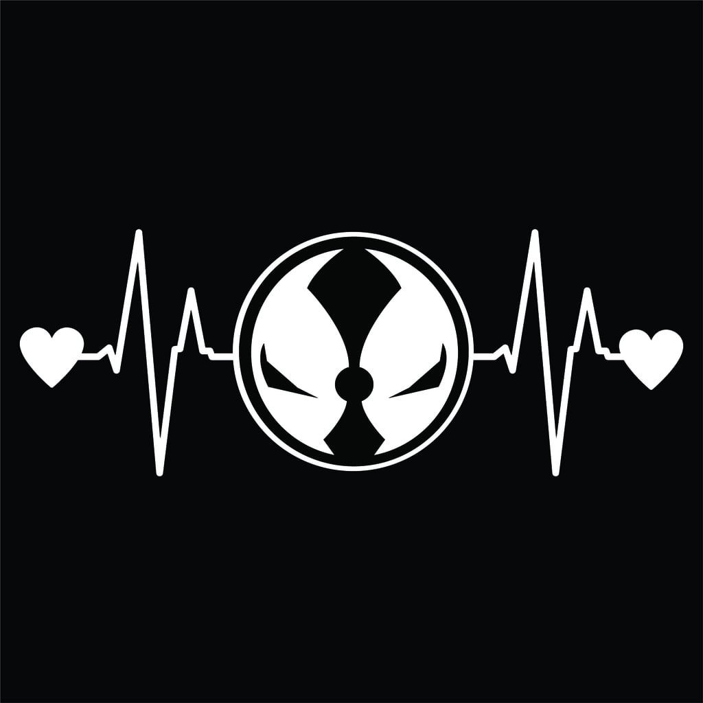 Spawn Inspired Heartbeat Decal Sticker | 7-Inches By 2.6-Inches | White ...