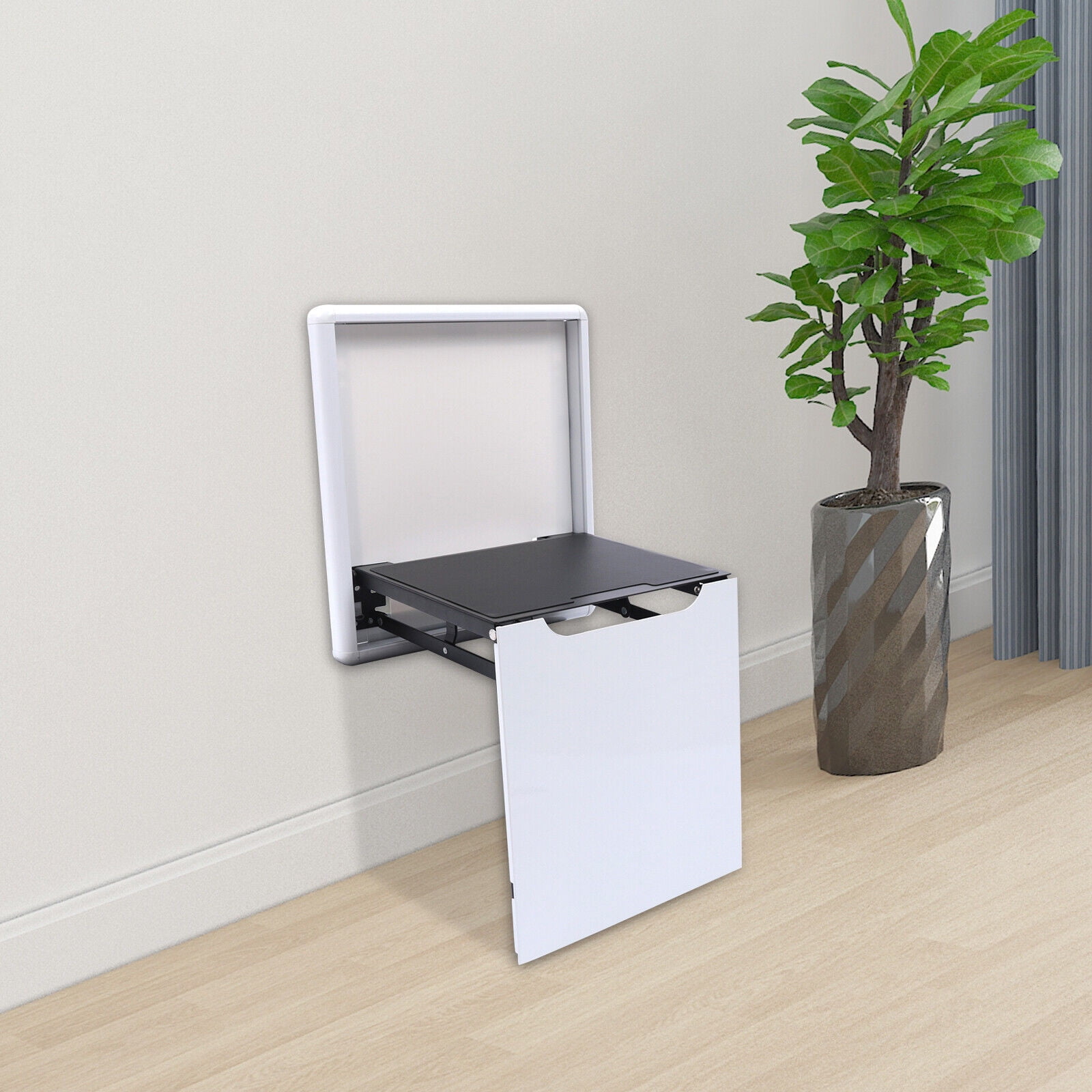 Seat Chair Wall Mount Folding Shoes Changing Stool Aluminum Alloy Home ...