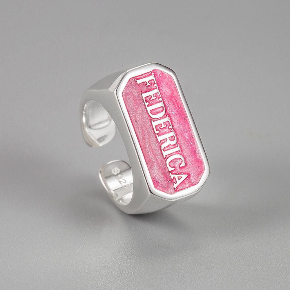 Party Letter Plane Vintage Temperament Korean Finger Rings Square ...