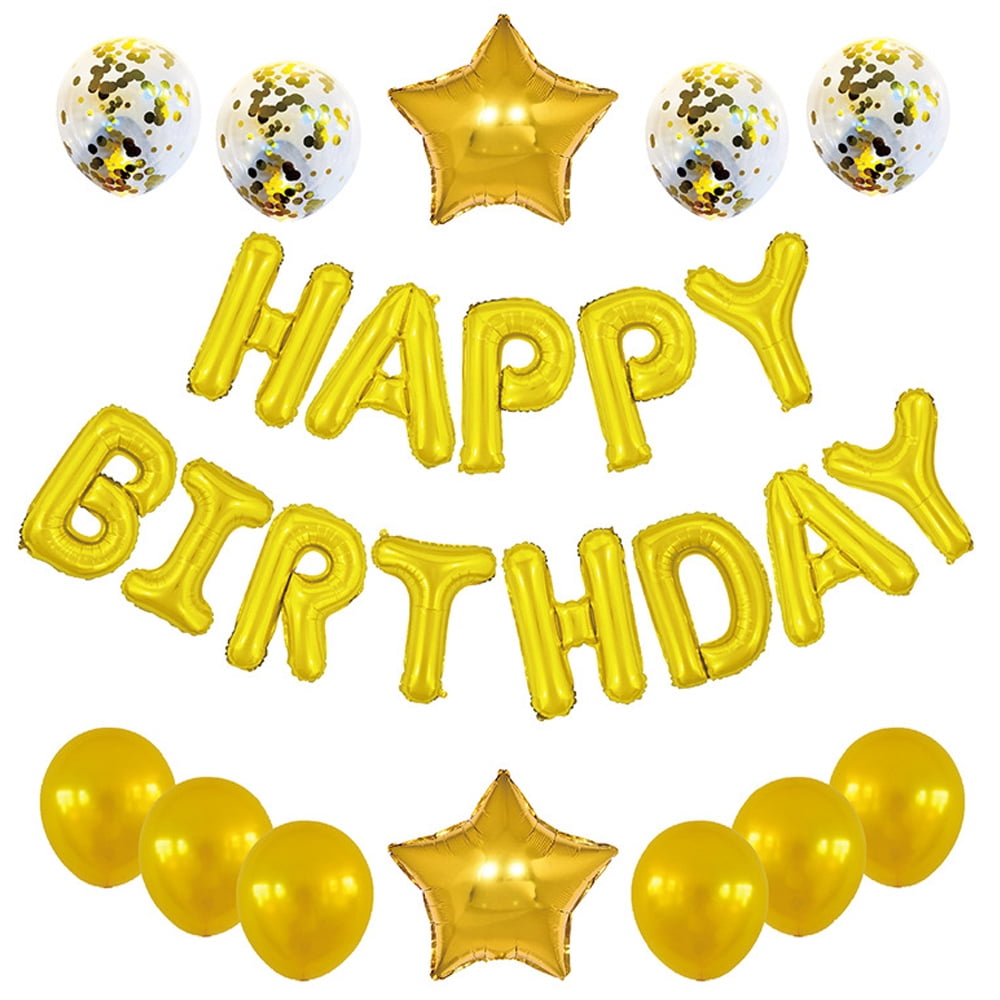 Happy Birthday Balloons Decorations set Balloons Banner for Birthday ...