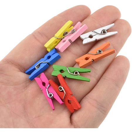 XICEN Colorful Wooden Clothes Pins Clothespins Mini Do NOT Fall Apart 1 ...