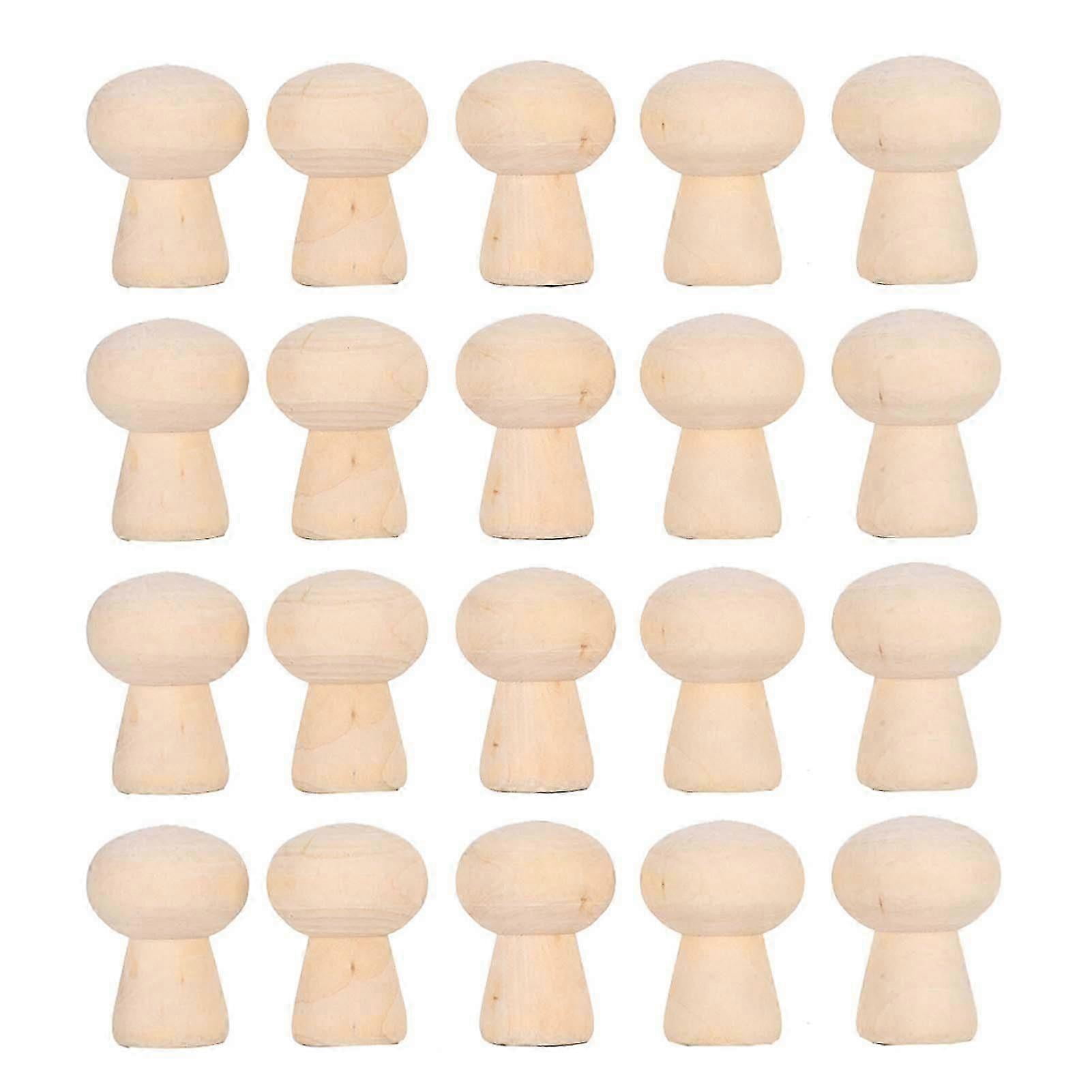 2025 Latest Model 20pcs Peg Doll Bodies Wood Mushroom Head Shape ...