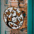Acrylic Round Hanging Ornament, Monarch Butterfly Tree Stained Glass ...
