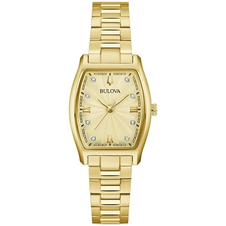 Bulova Woman's Two-Tone Stainless Steel Diamond Watch - 98P196 ...
