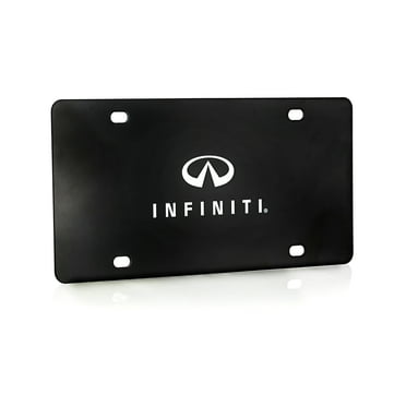 Infiniti QX60 Laser Etched Logo Mini License Plate (Chrome on Black ...