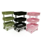Mini Trolley Floor Storage Rack with Wheel Dollhouse Miniature ...