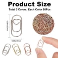 150Pcs 3 Colors Carbon Steel Paper Clips Bookmark Marking Clips Oval ...