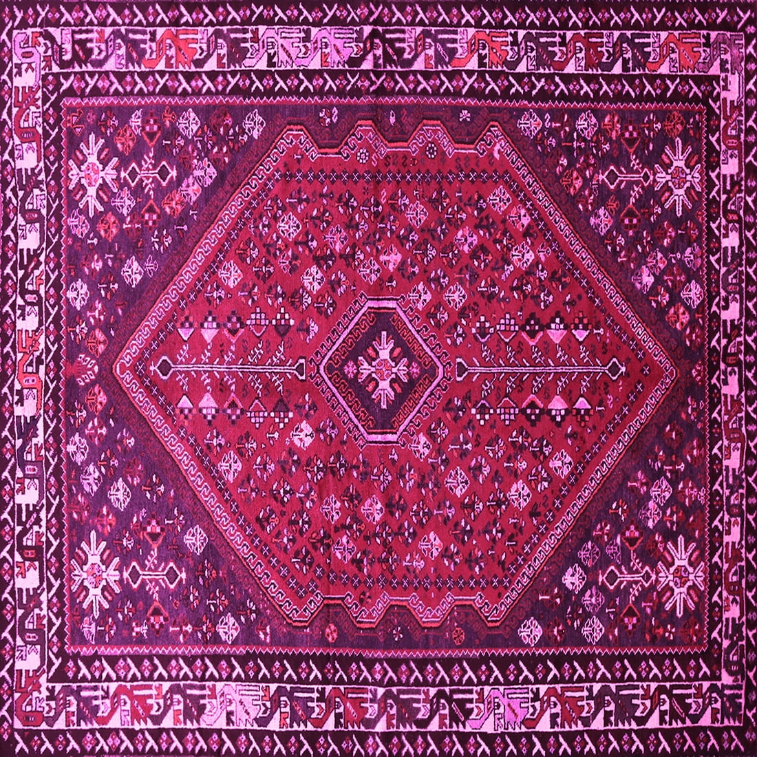 Ahgly Company Indoor Square Persian Pink Traditional Area Rugs, 6 ...