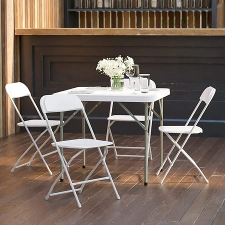 TOONM 800 lb Capacity Folding Chairs - White - 4 Count | Walmart Canada