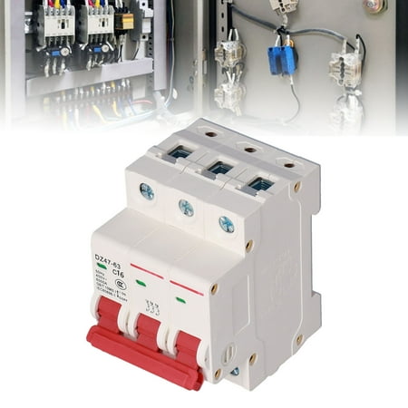 Miniature Circuit Breaker DIN Rail Mount Air Breaker PC Cover 3P Household Air Switch AC 400V ...