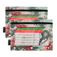 2 Pcs 3 Ring Binder Pouches, Foldable File Folders with Clear PVC ...