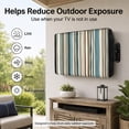 Boho Vertical Stripe Outdoor TV Cover 60 to 65 Inch Green Beige Simple ...
