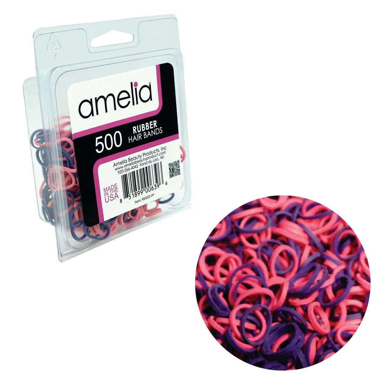 Amelia Beauty | 1/2in, Purple and Fuchsia, Elastic Rubber Band Pony ...