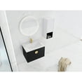 28" Wall-Mounted Bathroom Vanity - Ceramic Sink, Side Cabinet, Black ...