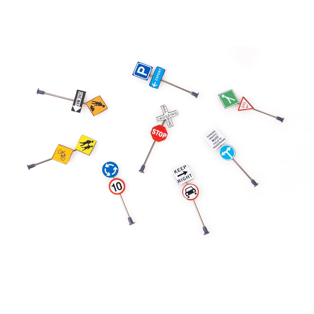 TureClos 1 Set Mini Traffic Signs Micro-landscape Garden Decorations ...