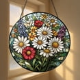 Wildflower stained style hanging, nature themed decorative window art ...