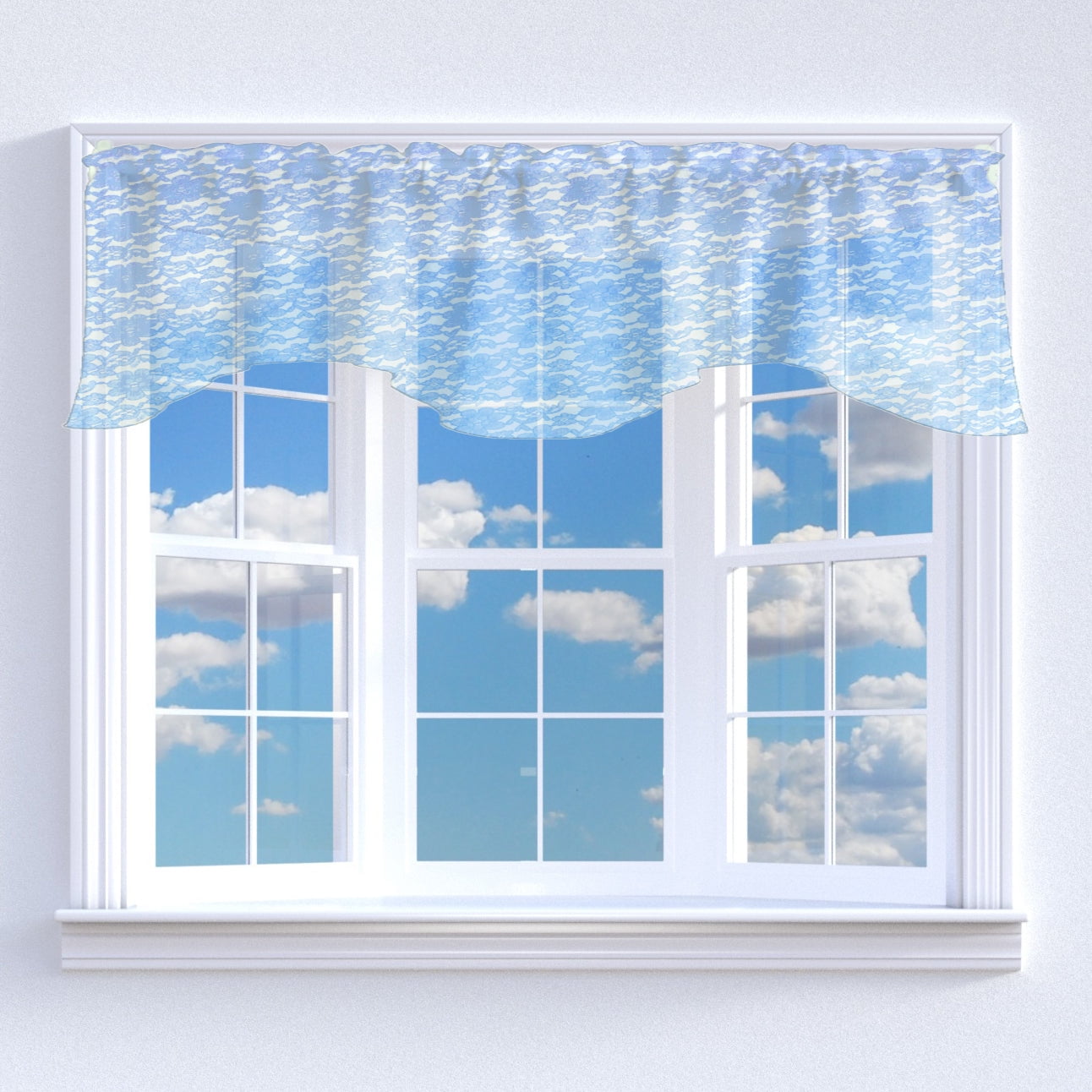 Floral Lace Scalloped Window Valance 58" Wide / 20" Tall - Walmart.com