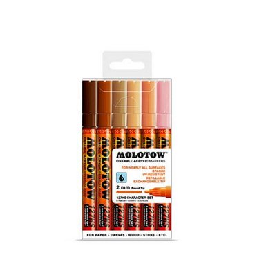 Molotow ONE4ALL Acrylic Paint Marker Set, 10 Basic Colors #2, 2mm ...