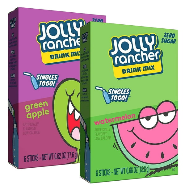 Jolly Rancher Green Apple and Watermelon Singles to Go Powdered Drink ...