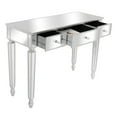 Ktaxon 3-Drawer Mirrored Makeup Table - Mirrored Console Desk Glass ...