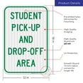 Student Pick-Up & Drop-Off Area Sign, 12x18 Reflective Aluminum EGP ...