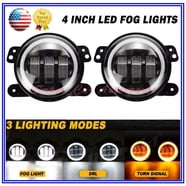 Sunpie (2pcs/set) 4" LED Fog Lights with RGB Halo Angle Eyes for Jeep ...