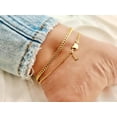 2 count Initial Ankle Bracelets for Women 14K Dainty Layered Letter A-Z ...