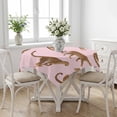 Abstract Panthers on Pink Table Cloth 54x54in, Waterproof Square ...