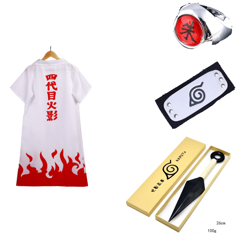 4 piezas Naruto Shippuden Akatsuki Hokage bata capa Anime Cosplay ...