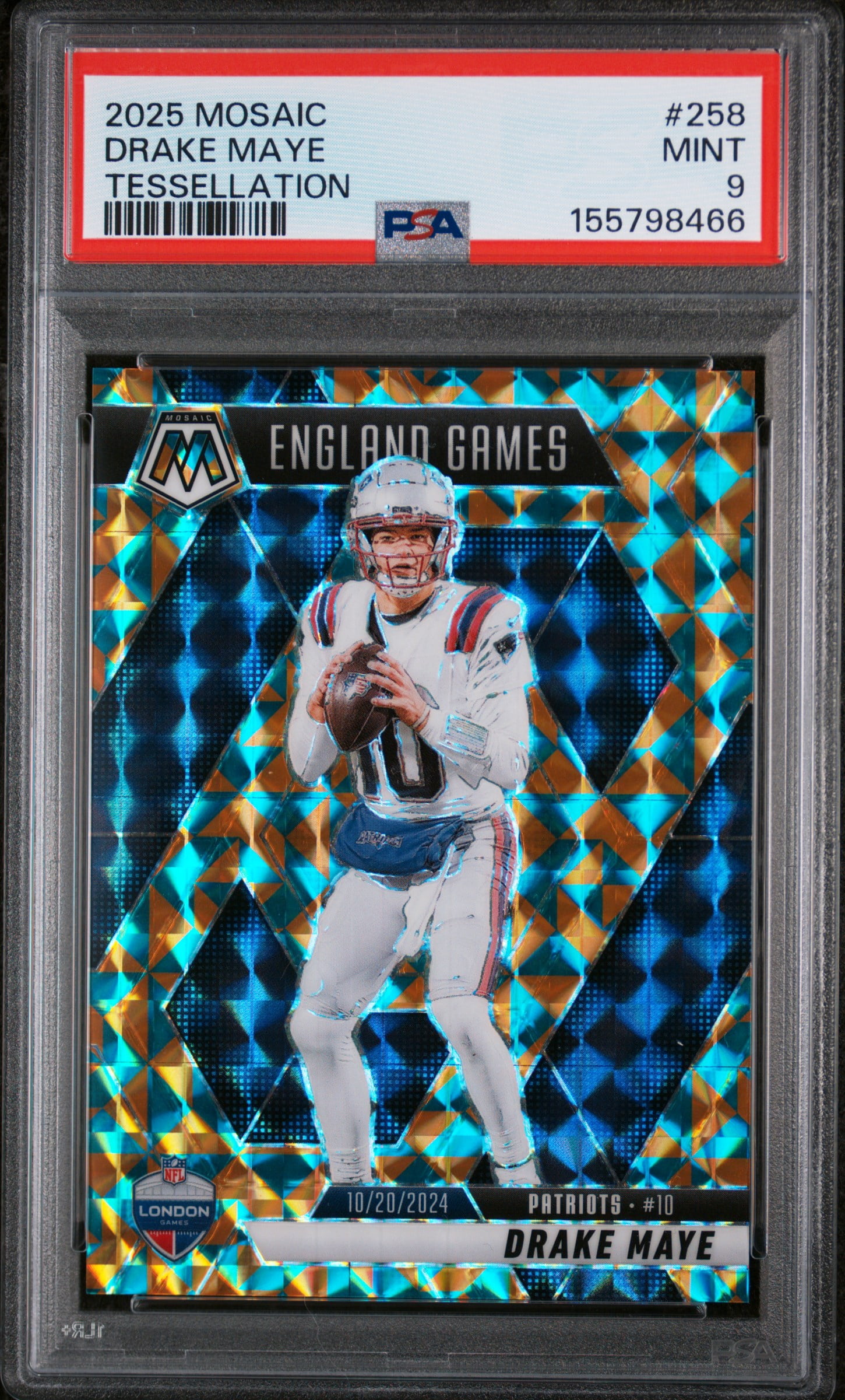2025 Panini Mosaic Drake Maye #258 Tessellation PSA 9 - Walmart.com