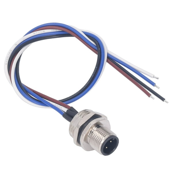 Cable Conector M12 De 4 Pines, Conector Hembra De Alimentación Para Montaje En Panel, Rosca ...
