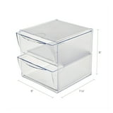 Stackable Cube Organizer, 2 Compartments, 2 Drawers, Plastic, 6 x 7.2 x ...