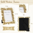 2 Pcs Vintage Gold Picture Frames 5x7 Inch Ginkgo Leaf Ornate Photo ...
